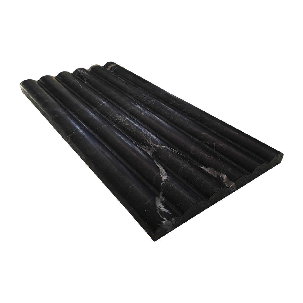 Flute Black Marble 6x24 Tile