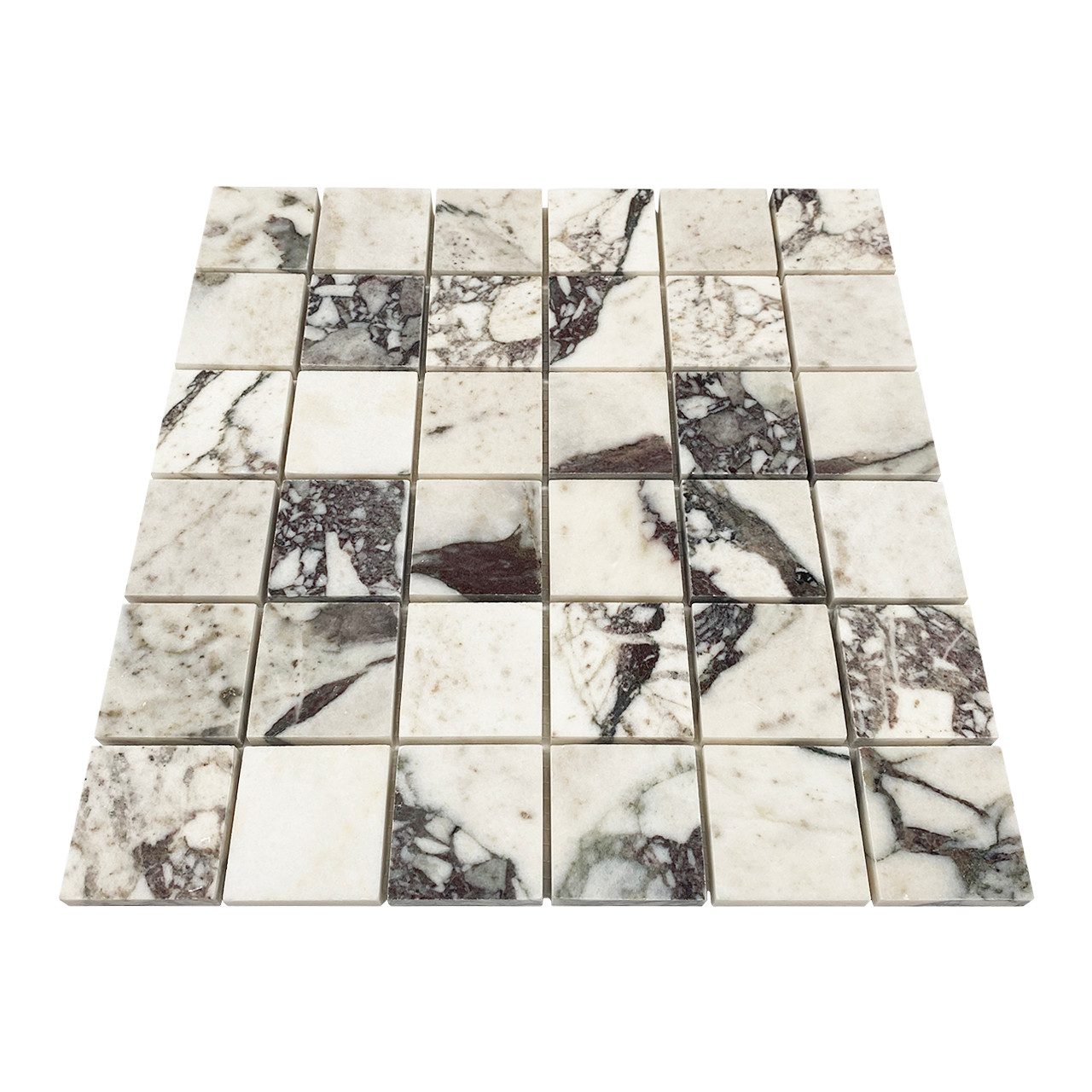 Calacatta Viola Marble 2x2 Mosaic Tile Honed