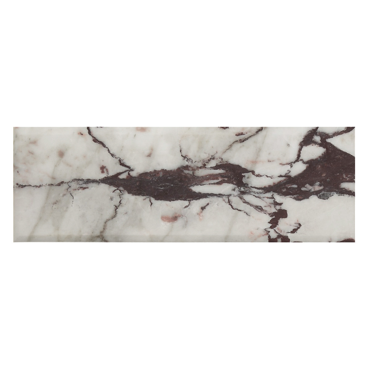 4" x 12" Calacatta Viola Wide Beveled Marble Tile Polished