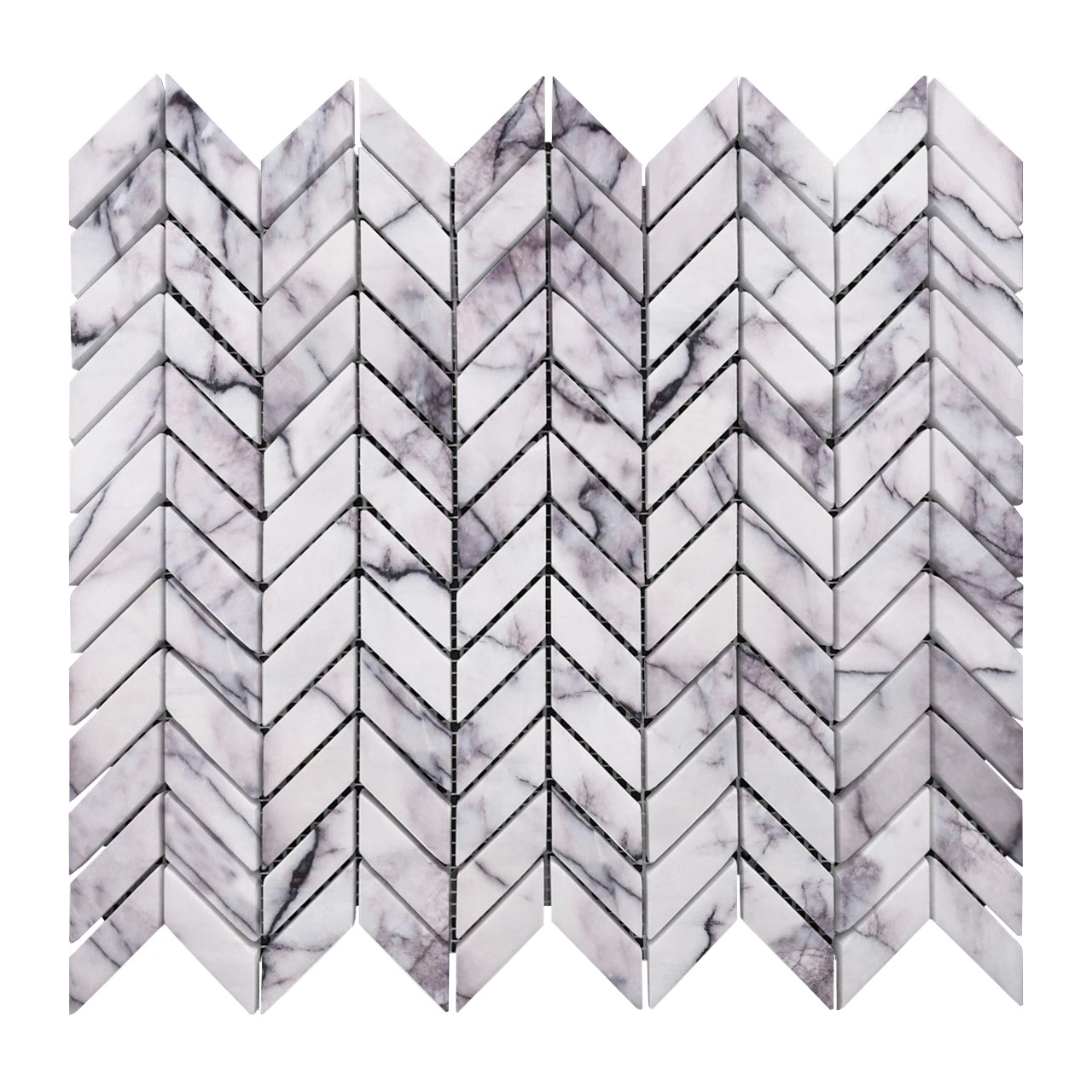 Lilac Marble Mini Chevron Mosaic Tile Honed