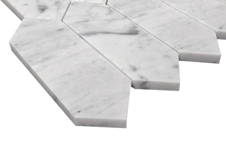 Carrara White Marble Picket Mosaic Tile Honed