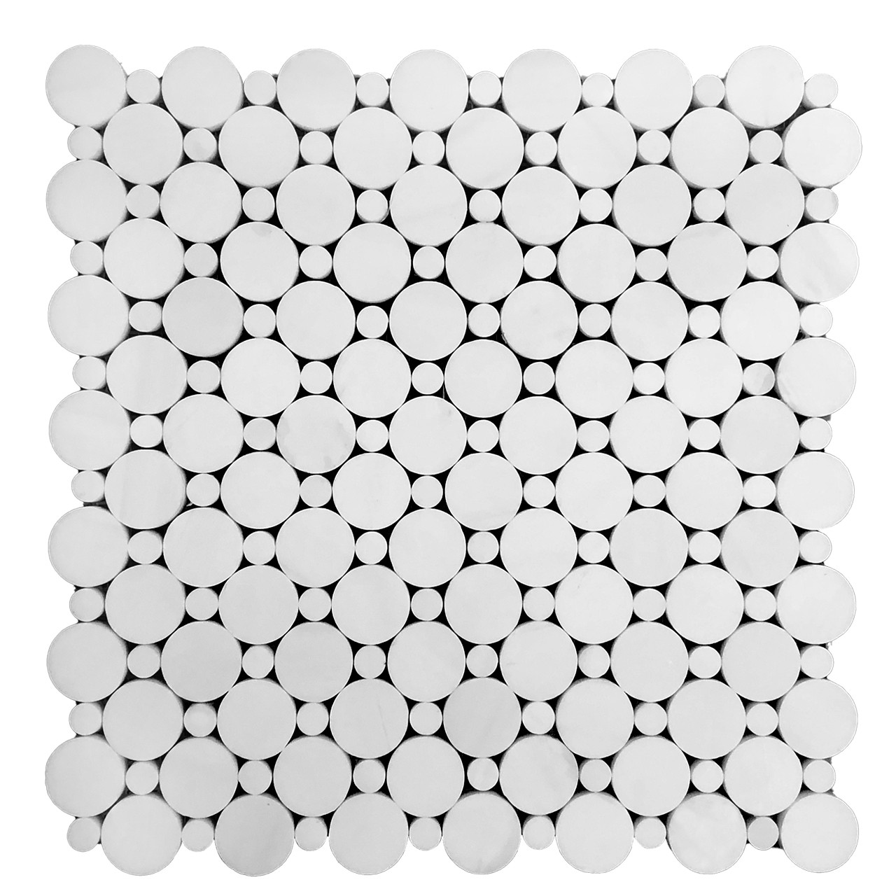 Dolomiti Marble Penny Circles Mosaic Tile Honed