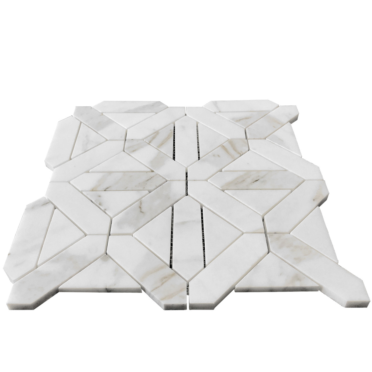 Calacatta Gold Marble Geometrica Mosaic Tile