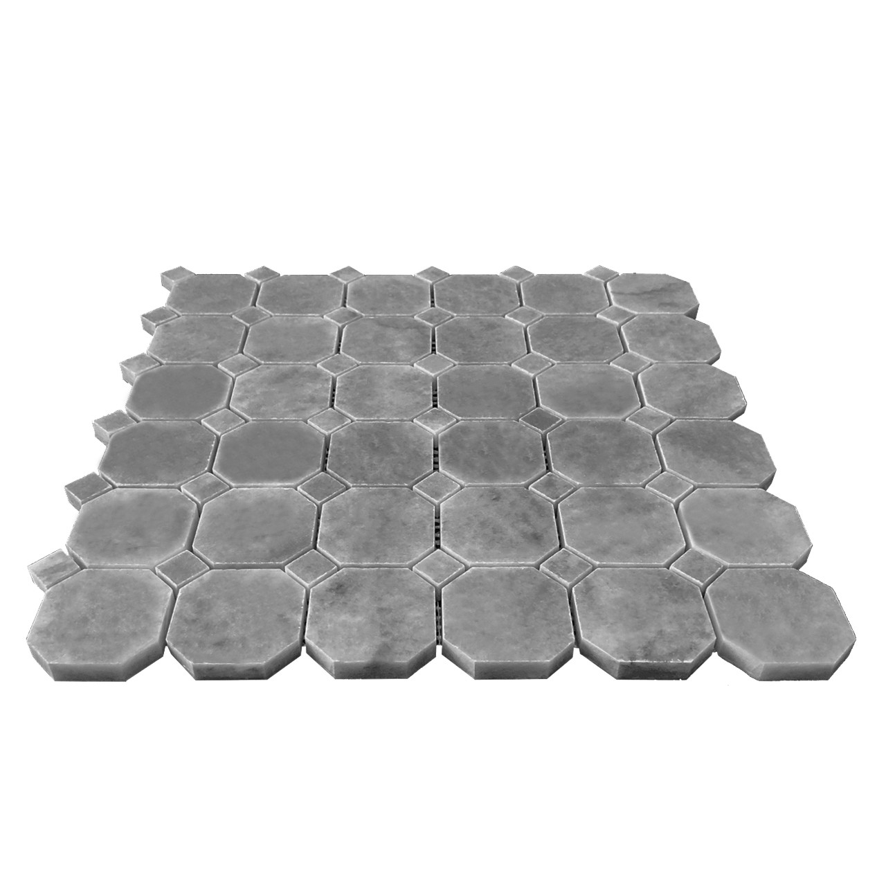 Bardiglio Marble Octagon Mosaic Tile