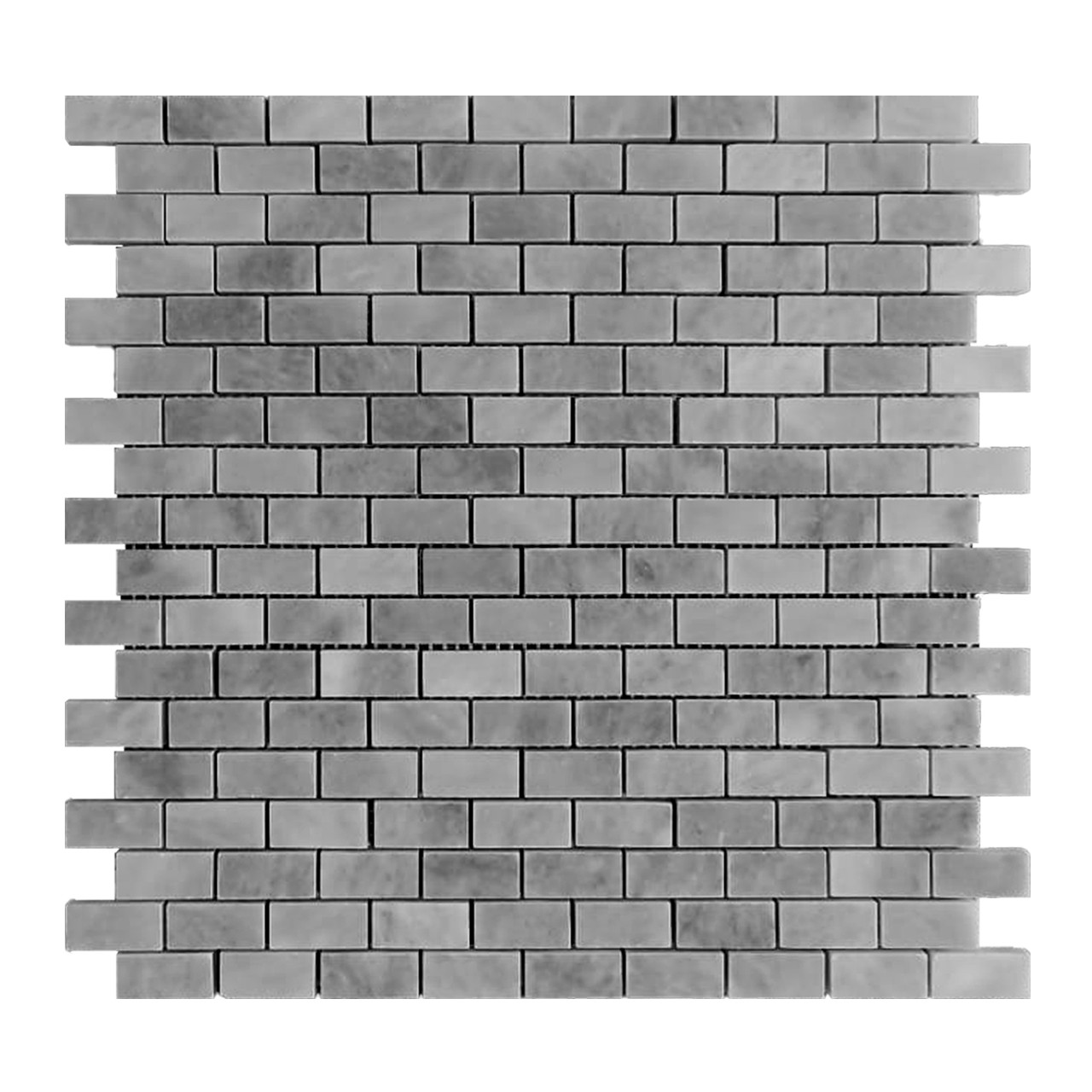 Bardiglio Marble Mini Brick Mosaic Tile Honed