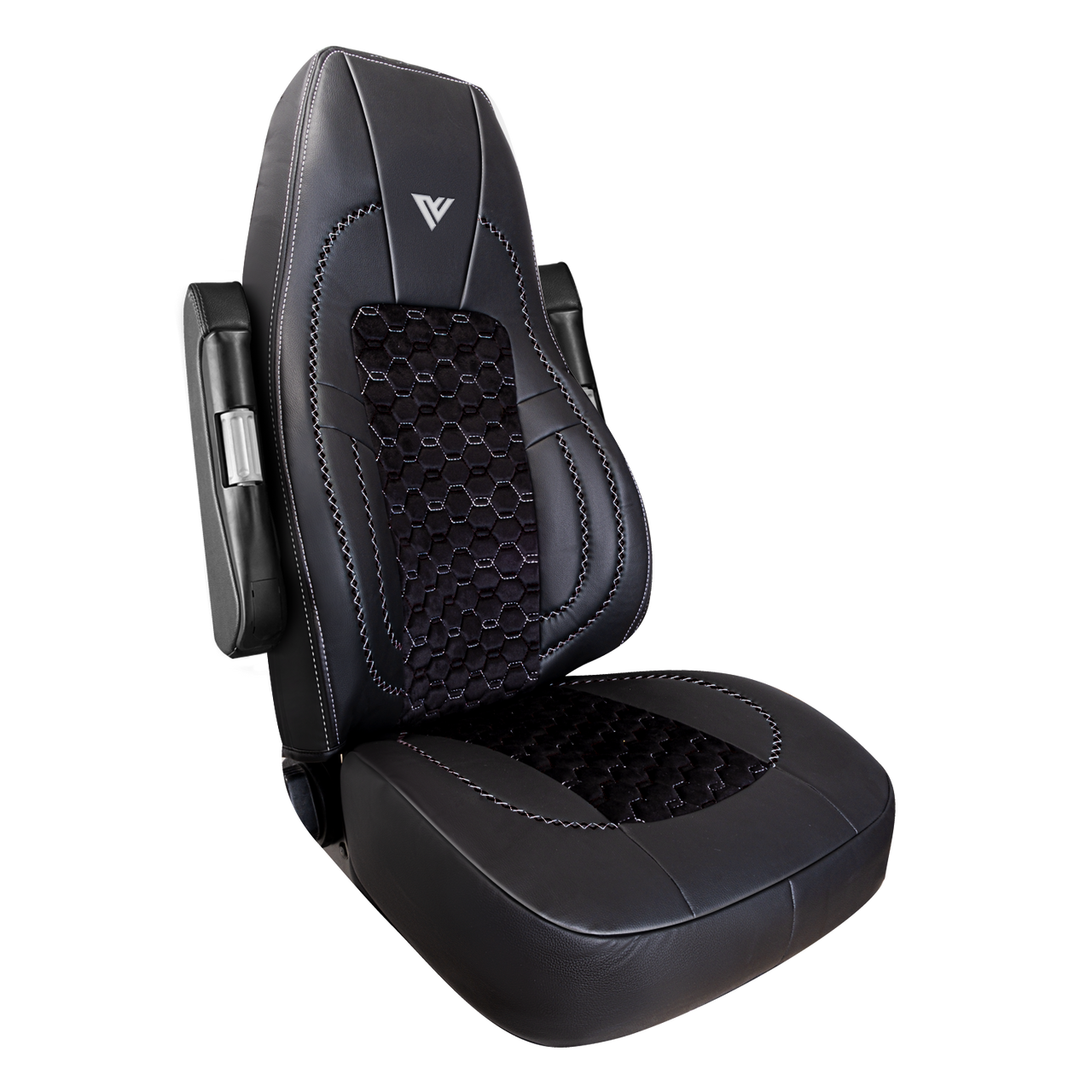 VOLVO VNL VNM 2019 and Up Leather and Cloth Seat Cover - Diamond style ...