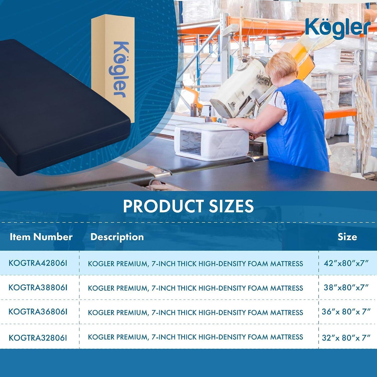 Kogler BETTER - 6 inch High Density Foam Mattress Water Resistant ...