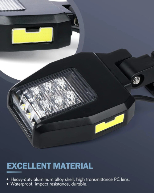 Adjustable Side Mirrors With Multi-Function LED Lights | UTV HQ