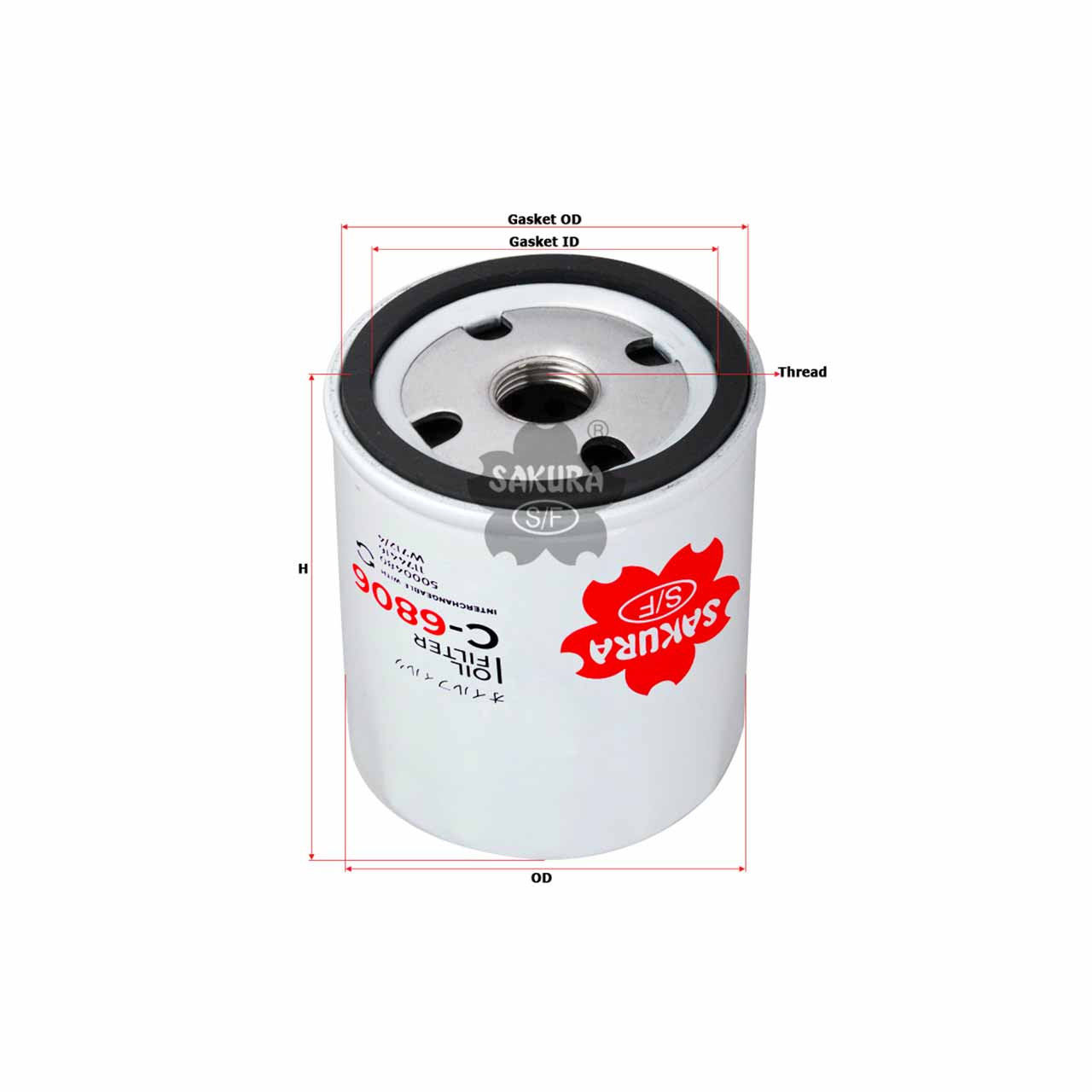Sakura Oil Filter C-6806 - Western Filters