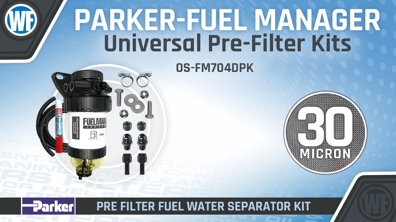 Universal Pre Filter Water Separator Kit - Diesel 220HP/30mic Fuel ...