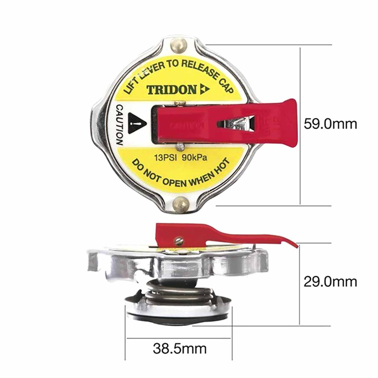 CA1390L Tridon Metal Radiator Recovery Cap Safety Lever 13PSi 90kPa ...