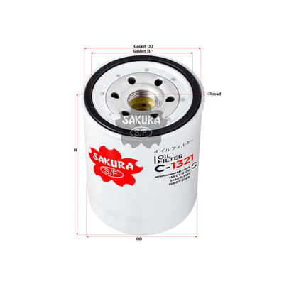 Sakura Spin-on Oil Filter C-1304 Cross Ref: 15607-1731 - Western Filters