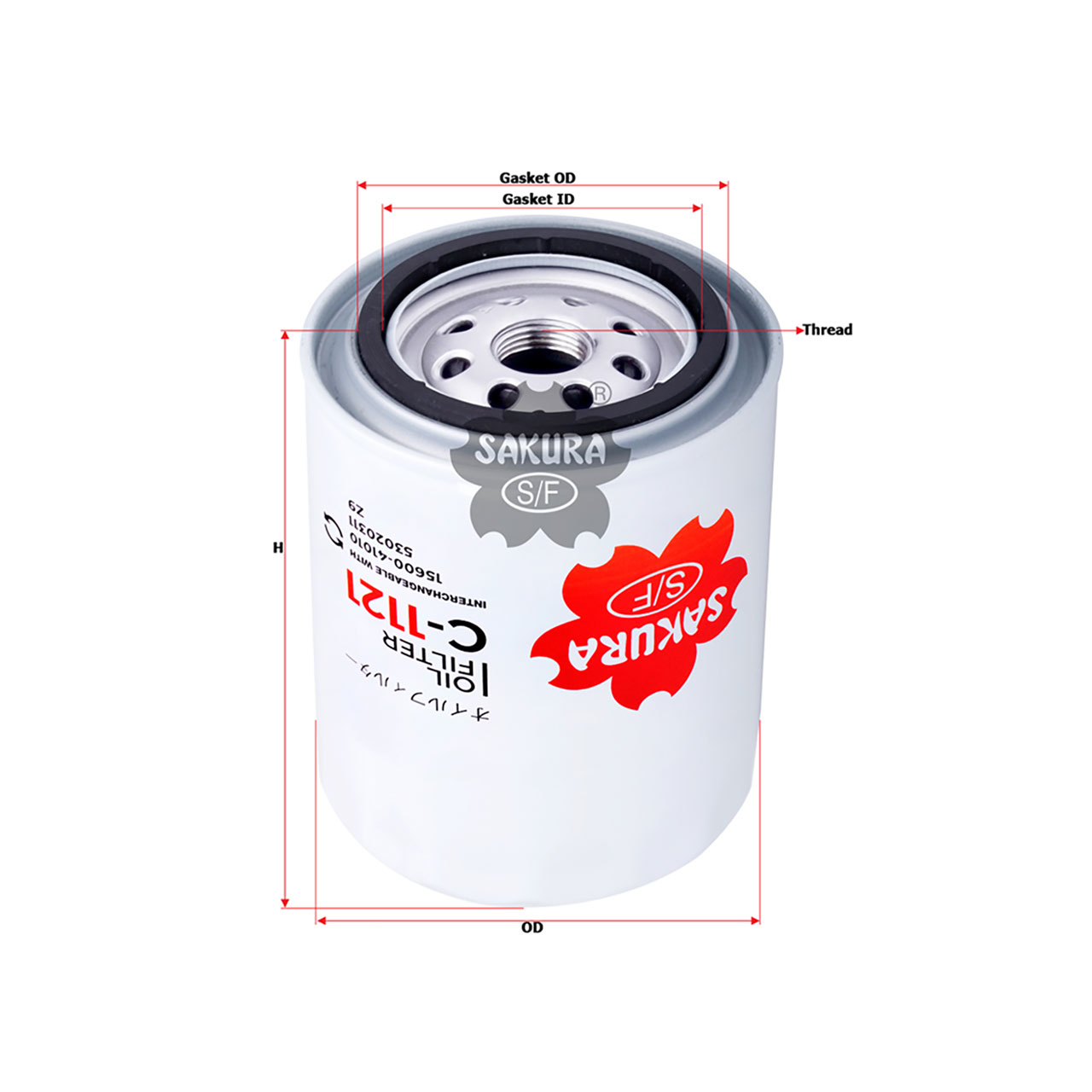 Sakura Full Flow Spin-on Oil Filter C-1121 Cross Ref: 15600-41010 ...