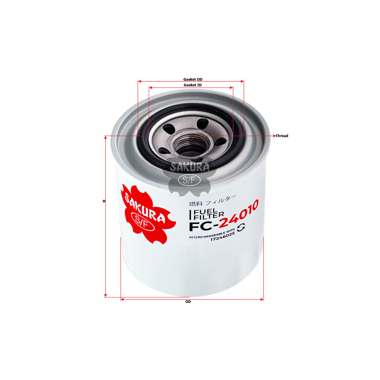 Sakura Spin-On Fuel Filter FC-24010 Cross Ref: 17246025 - Western Filters