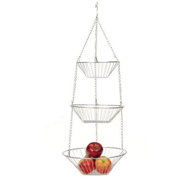 3-Tier Chromed Wire Hanging Basket - Fante's Kitchen Shop - Since 1906