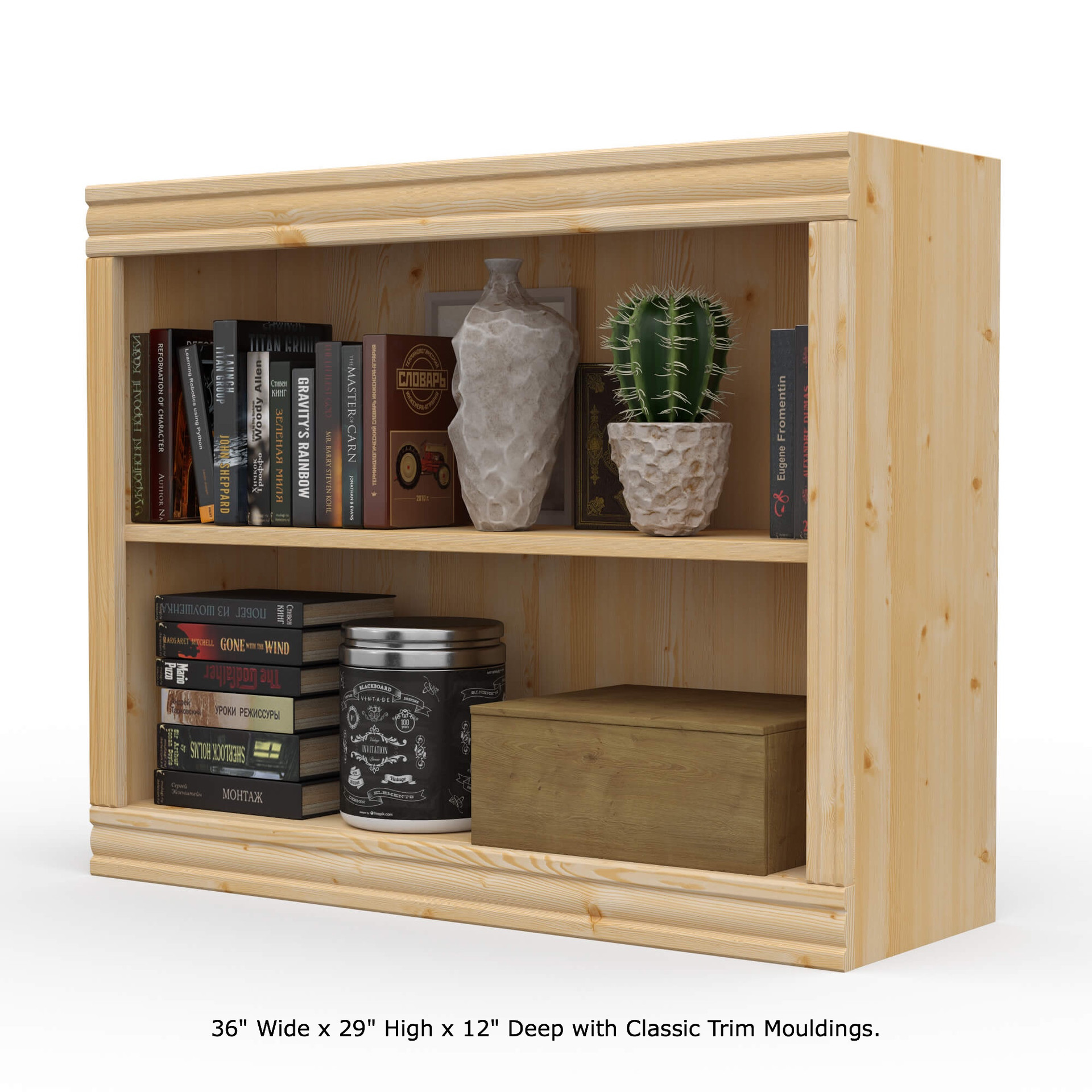 Real Wood Bookcase 29" High x 12" Deep