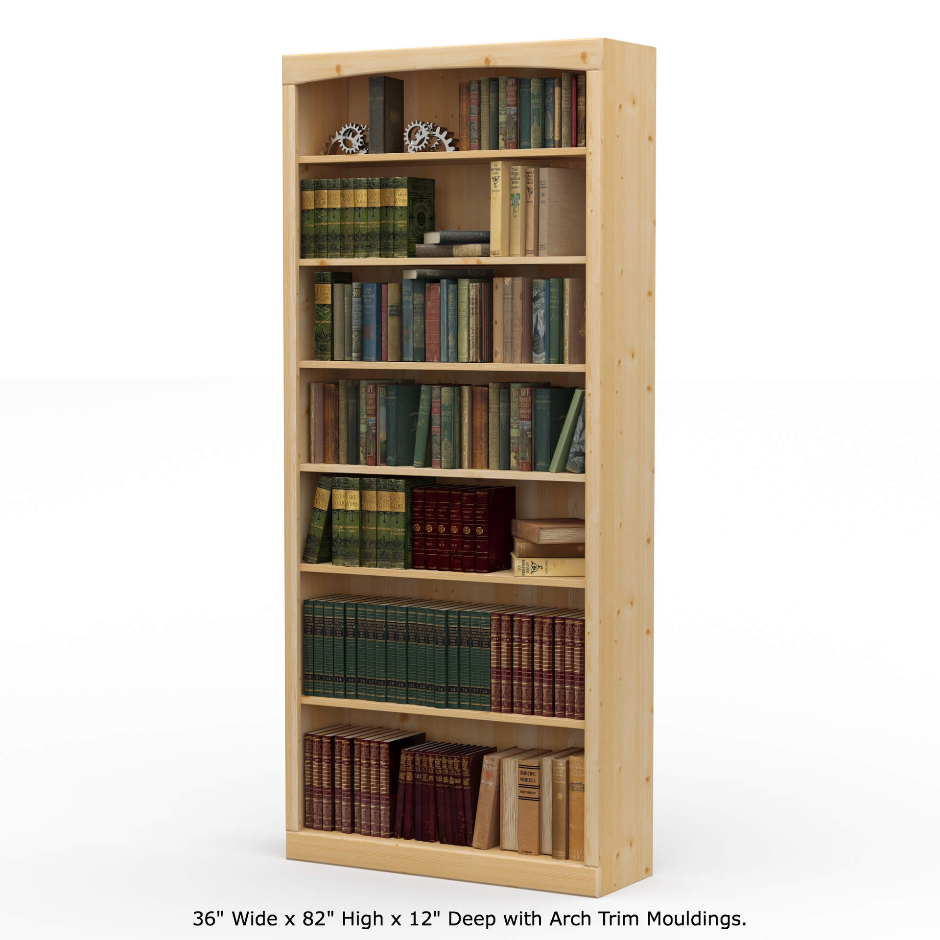 Real Wood Bookcase 82" High x 12" Deep