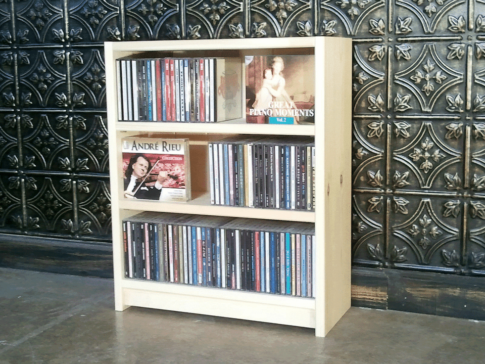 CD/DVD Bookcase Paperback Novel Shallow Depth Bookcase
