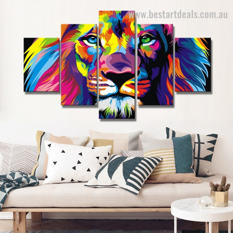 Buy Colorific Lion Canvas Print Wall Art Decor.