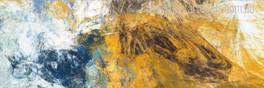 Buy Blue Yellow Abstract Canvas Print Wall Art Decor.