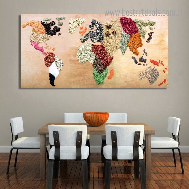 Buy Food Ingredients Map Canvas Print Wall Art Decor.