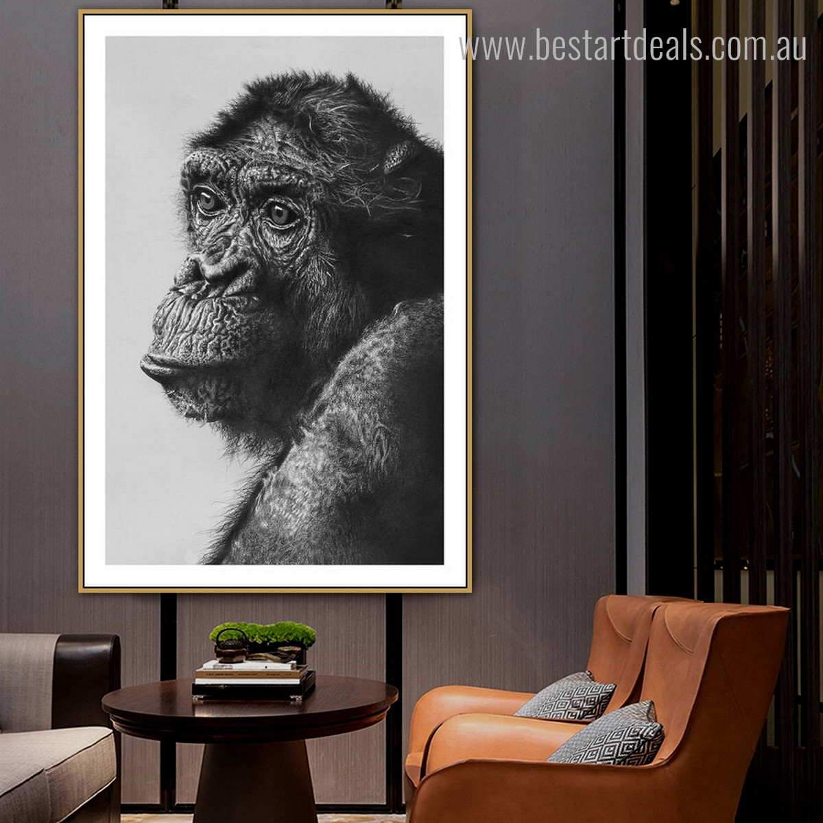 Buy Chimpanzee Backside Canvas Print Wall Art Decor.