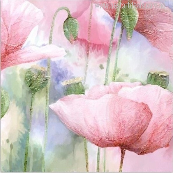 Buy Pink Poppy Flowers Canvas Print Wall Art Decor.