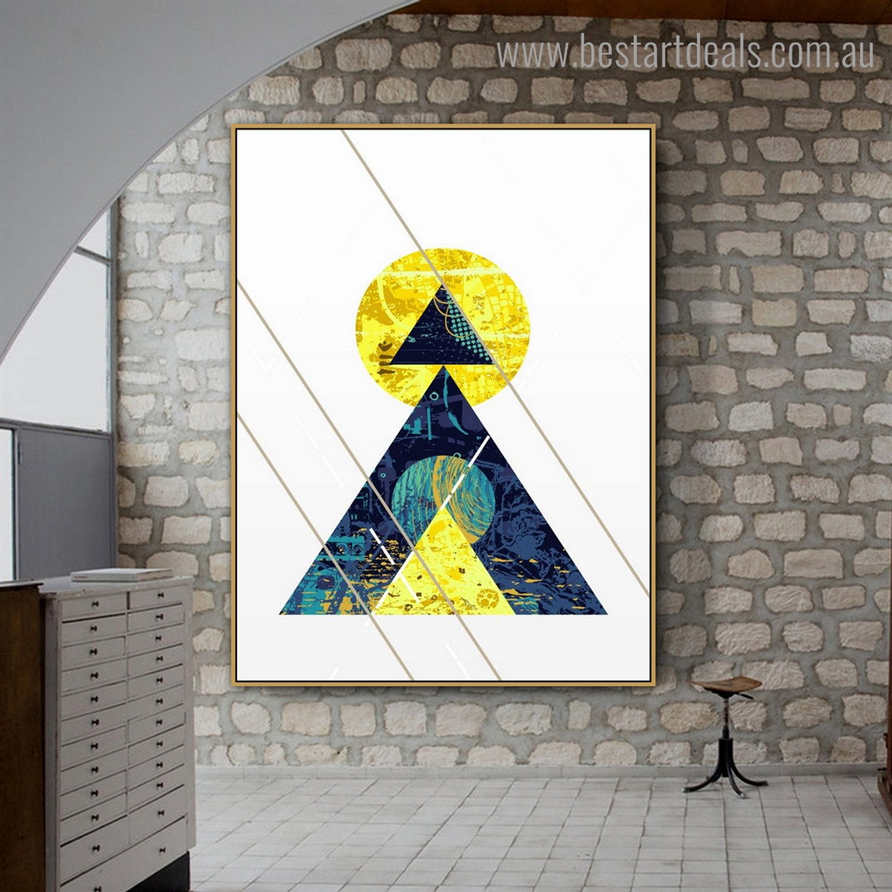 Buy Two Triangles Canvas Print Wall Art Decor.