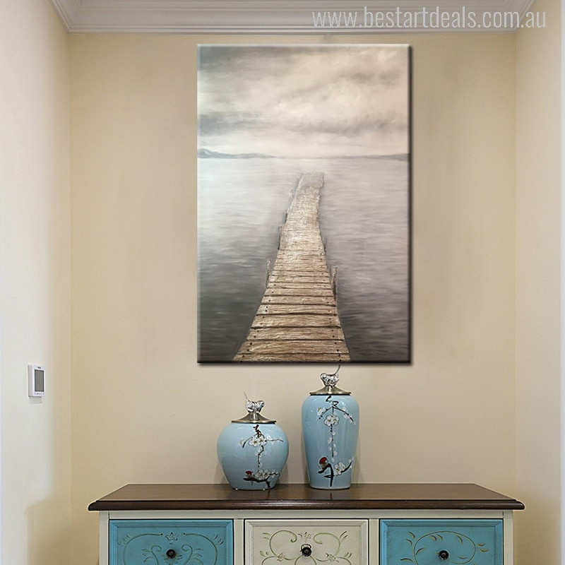 Buy Wooden Bridge Canvas Print Wall Art Decor.