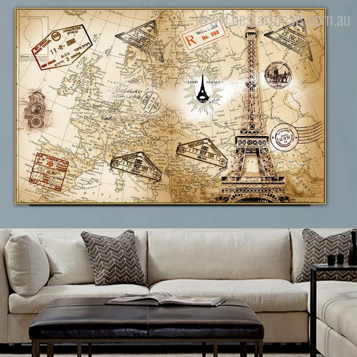 Buy World Map Pattern Canvas Print Wall Art Decor.