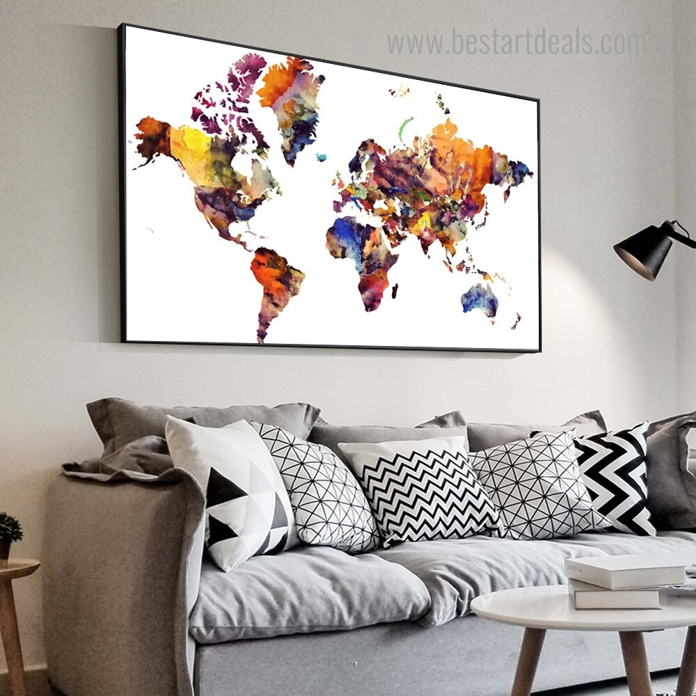 Buy Chromatic Map Canvas Print Wall Art Decor.