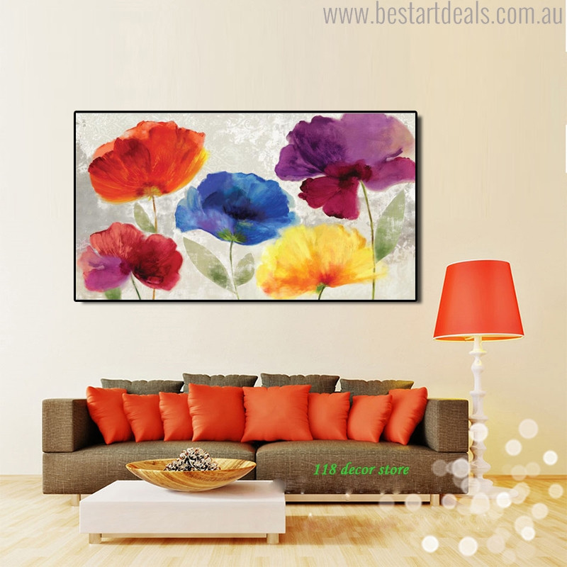Buy Colorific Poppies Canvas Print Wall Art Decor.