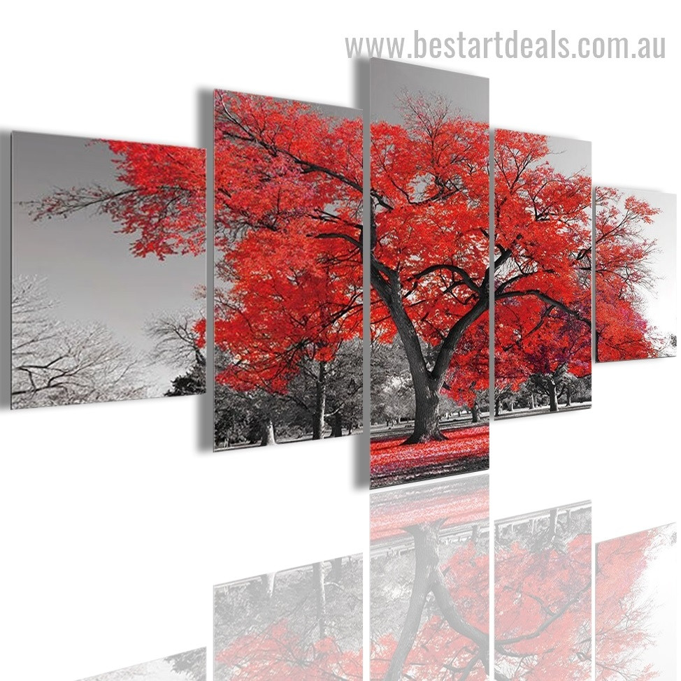 Buy Red Tree Canvas Print Wall Art Decor.