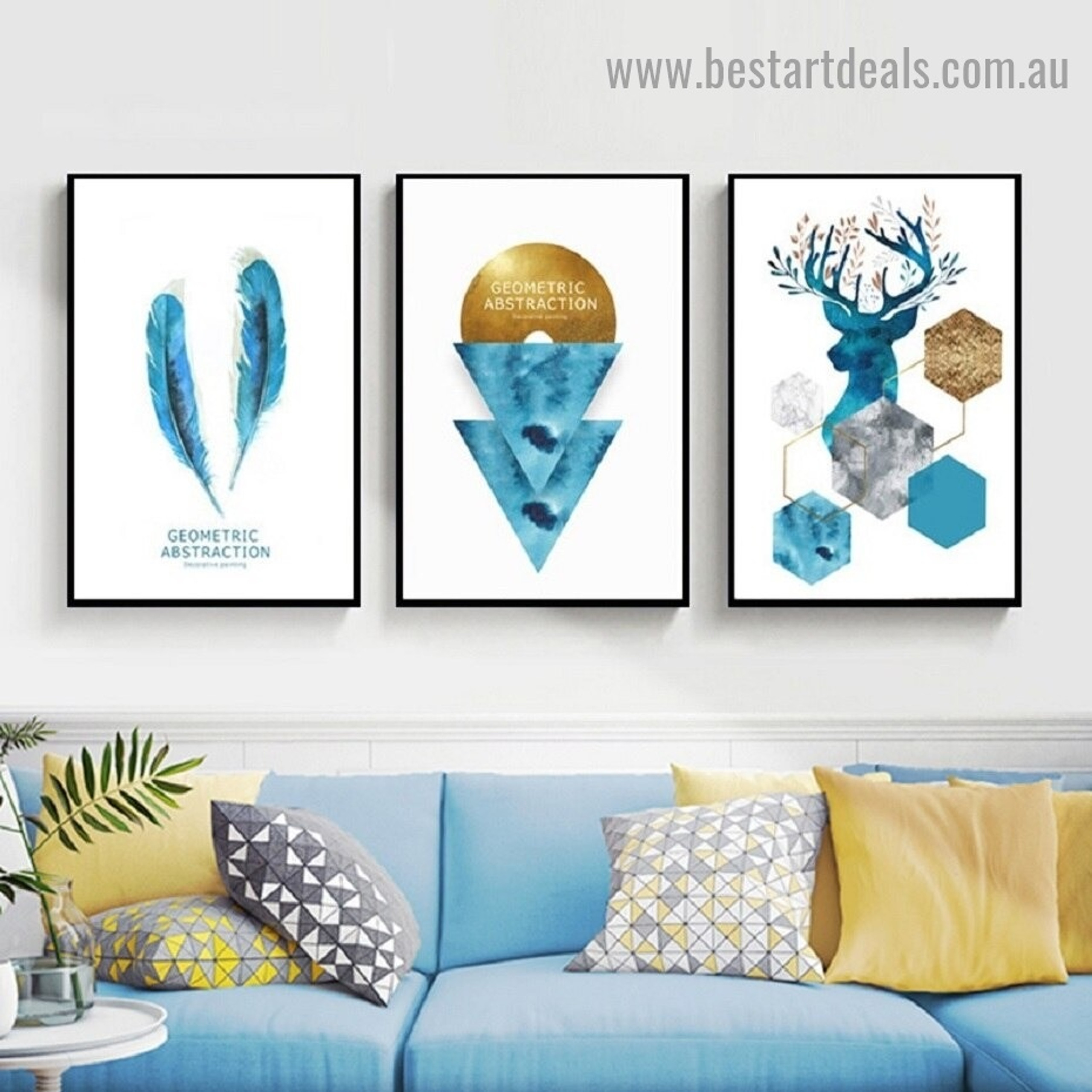 Buy Two Triangles Canvas Print Wall Art Decor.