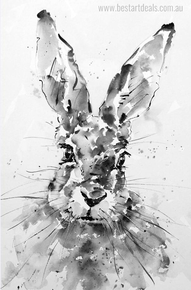 Buy Deer Rabbit Canvas Print Wall Art Decor.