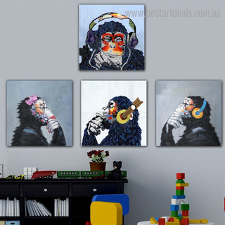 Buy Thinking Monkey Canvas Print Wall Art Decor.