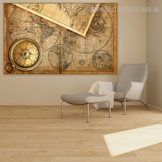 Buy World Map Pattern Canvas Print Wall Art Decor.