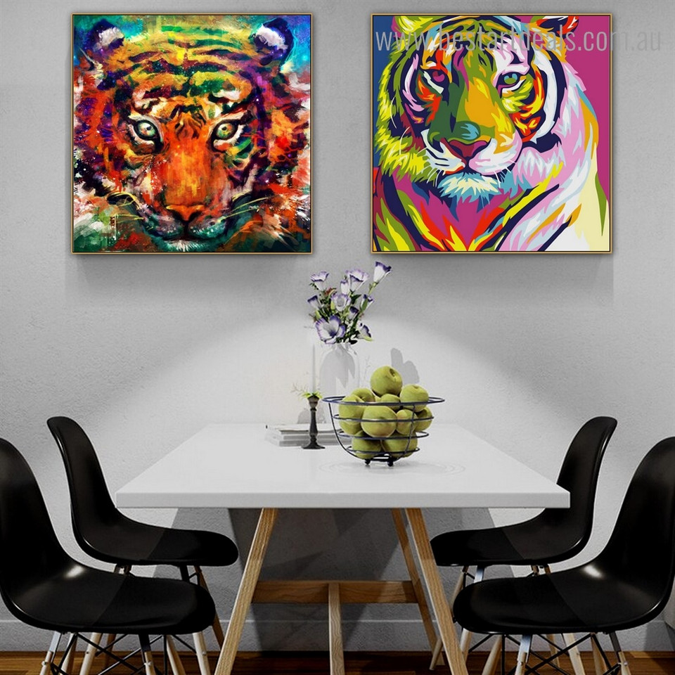 Buy Colorific Tigers Canvas Print Wall Art Decor.