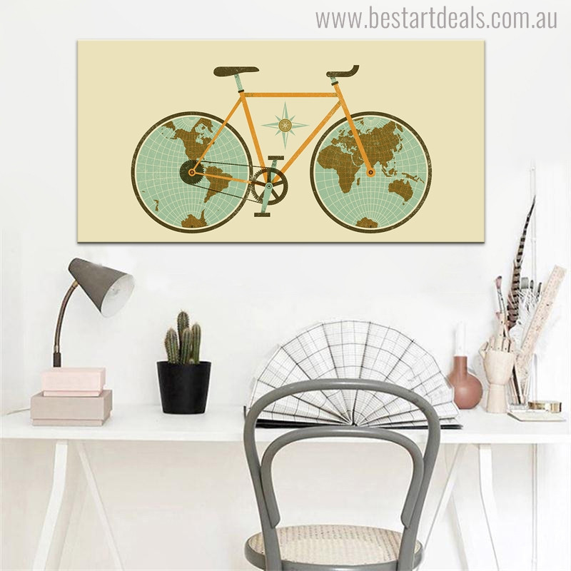 Buy Map Wheels Canvas Print Wall Art Decor.