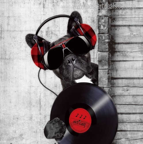 Buy Dj Dog Canvas Print Wall Art Decor.
