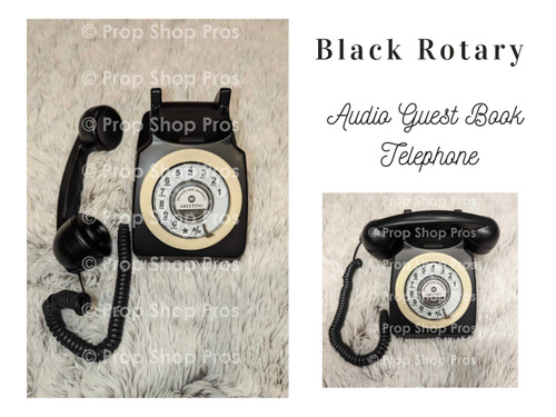 BLACK METAL ROTARY AUDIO GUEST BOOK PHONE | AUDIO GUEST BOOK PHONE