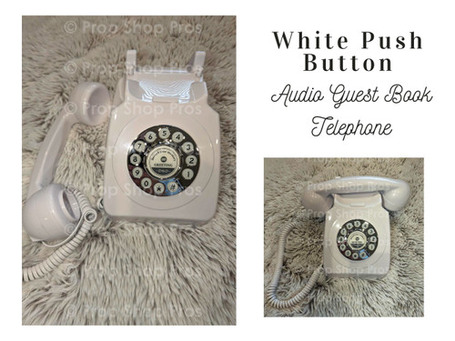 WHITE PUSH BUTTON AUDIO GUEST BOOK PHONE | AUDIO GUEST BOOK PHONE