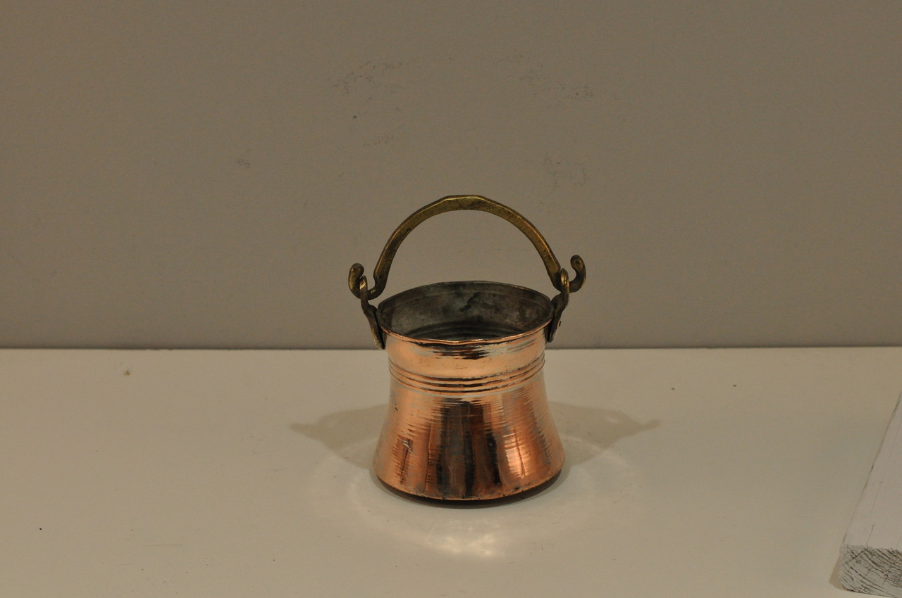Copper Cauldron With Single Handle Small C10149S - Paykoc Imports, Inc.