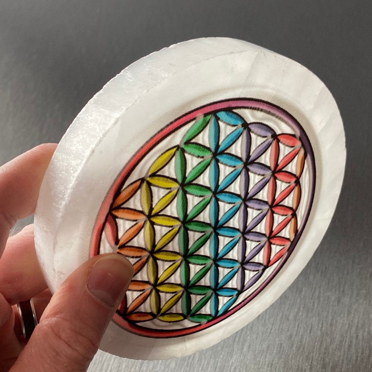 Rainbow Triangular Tessellation Selenite Charging Cleansing Circle ...