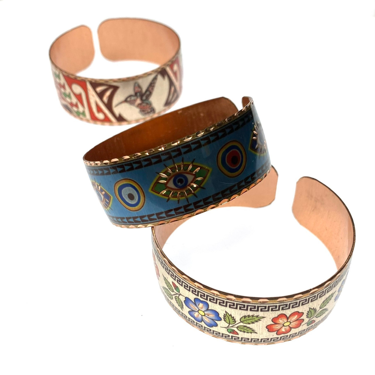 Beautiful Colorful Copper Cuff from Turkey 1 Count Assorted - Paykoc ...