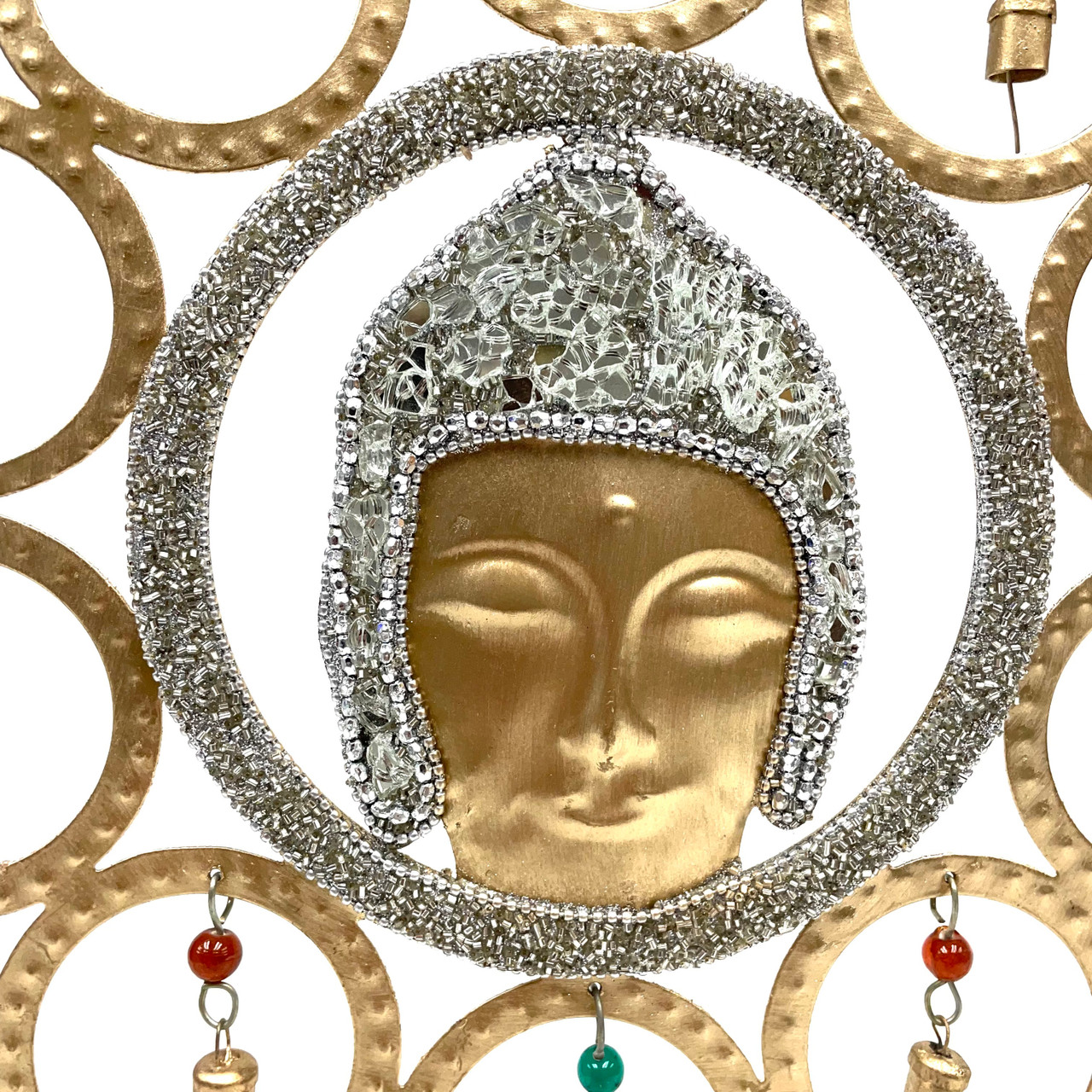 Buddha Face Metal Chime Metal 41"x13" - Paykoc Imports, Inc.