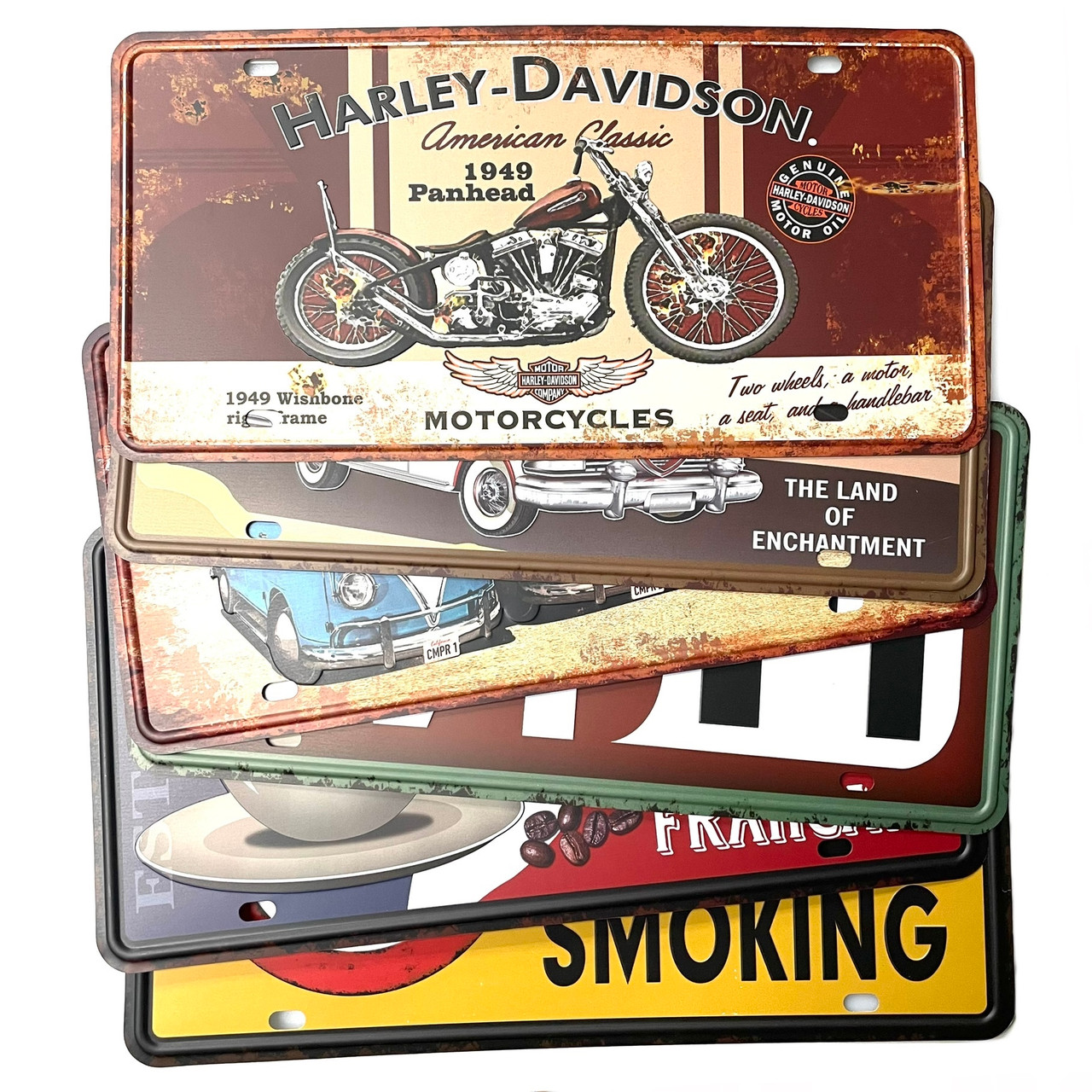 Tin License Plates Assorted Styles 1 Count - Paykoc Imports, Inc.