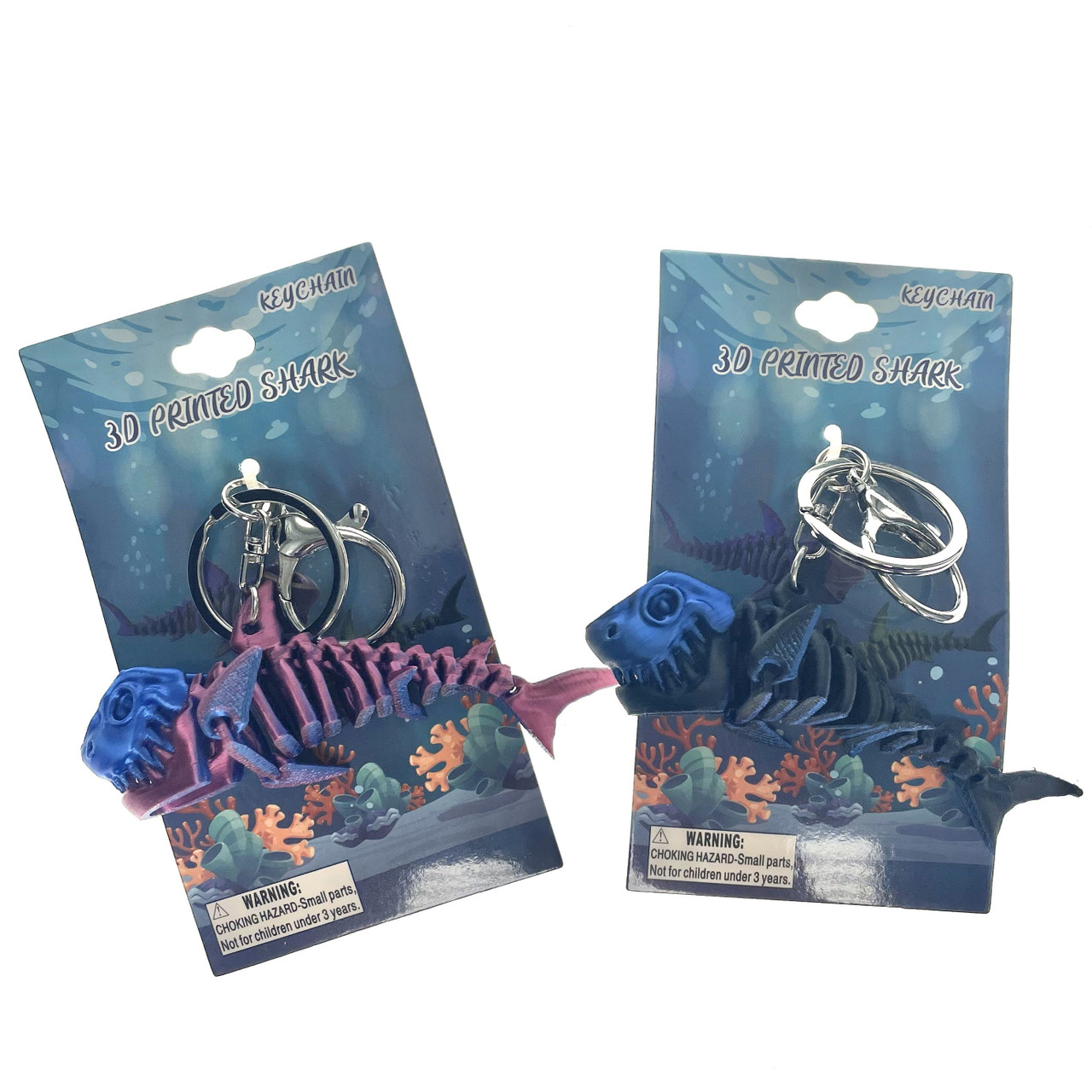 3D Printed Shark Keychain 1 Count Assorted Colors - Paykoc Imports, Inc.