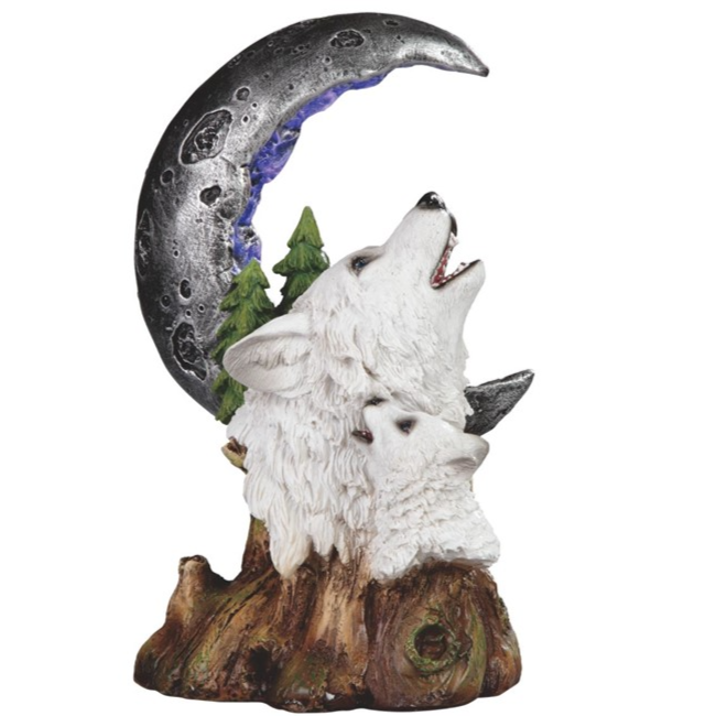 Howling at Moon Wolves LED Statue - Paykoc Imports, Inc.