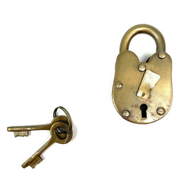 Old Metal Lock and Keys 1.5"x 2.5" - Working Antique Replica - Paykoc ...